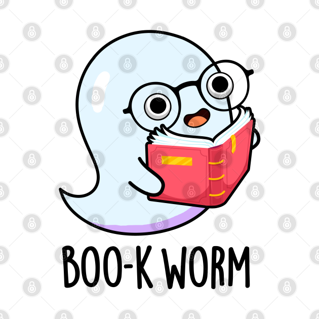 Boo-k Worm Cute Halloween Bookworm Ghost Pun - Ghost Pun - T-Shirt ...