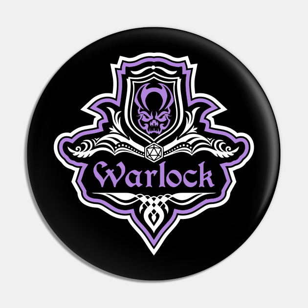 D&D Warlock Class Crest - Warlock Class - Pin | TeePublic