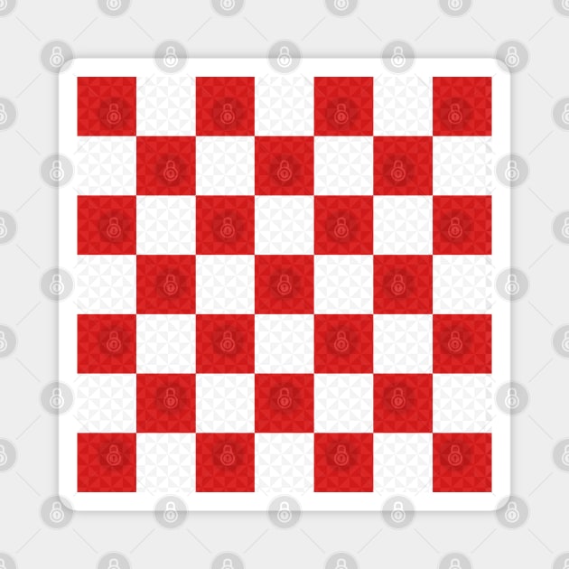 Red and white checkerboard of Croatia - Squares - Magnet | TeePublic