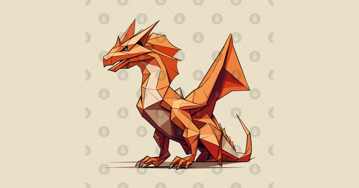 Geometric Dragon - Origami Dragon - T-Shirt | TeePublic
