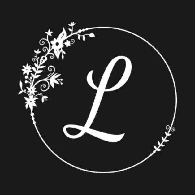Initial L letter monogram white floral - Initial L - T-Shirt | TeePublic
