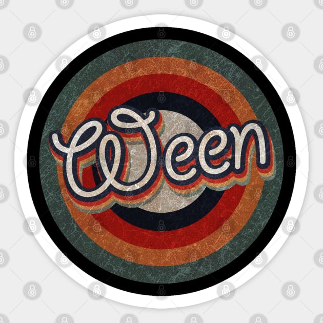 Retro Color Typography Faded Style ween - Ween - Sticker | TeePublic