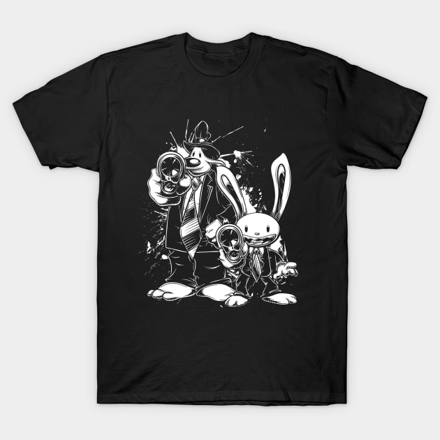 Sam & Max X Pulp Fiction (white) - Classics - T-Shirt | TeePublic