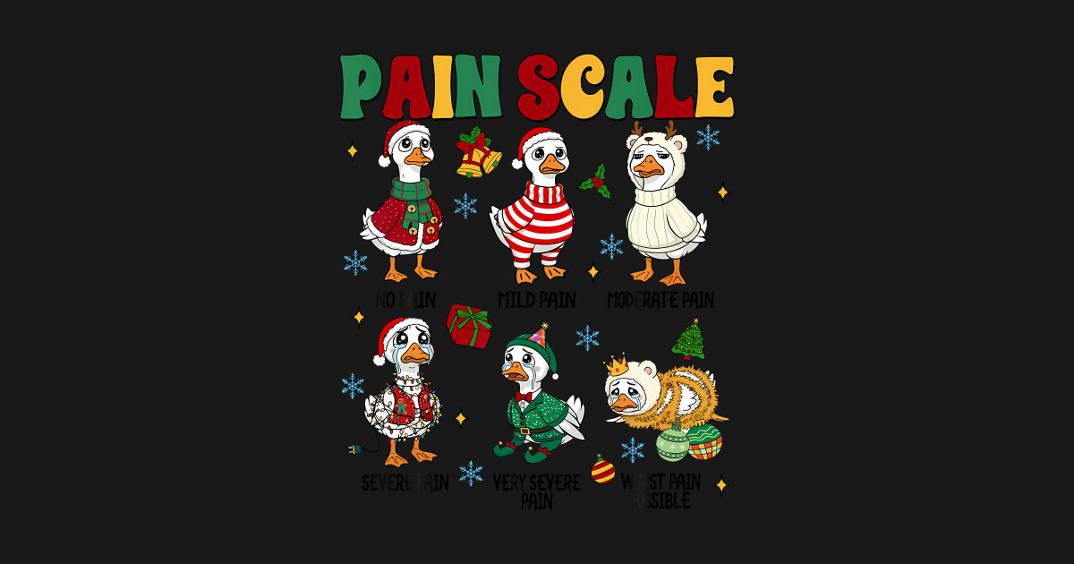 Pain Scale Goose Pain Assess t Trauma Nurse Christmas - Pain Scale ...