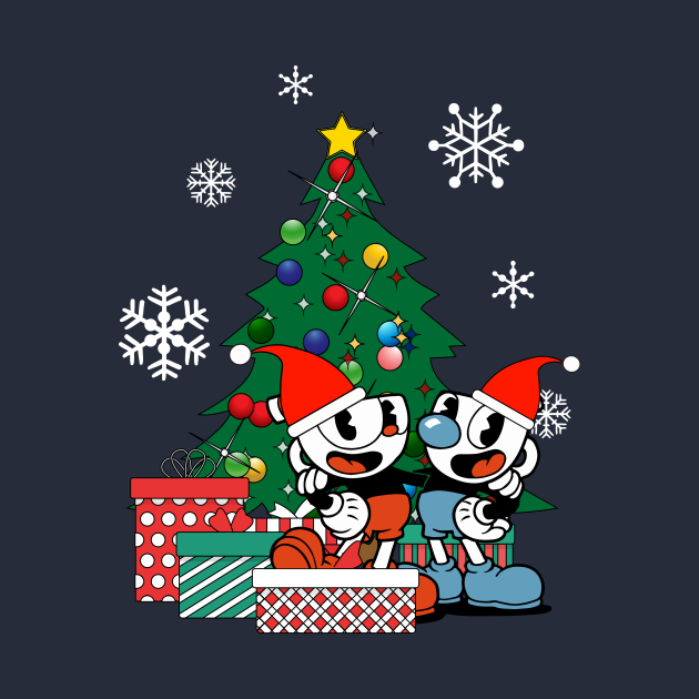 Cuphead Around The Christmas Tree - Cuphead - T-Shirt | TeePublic