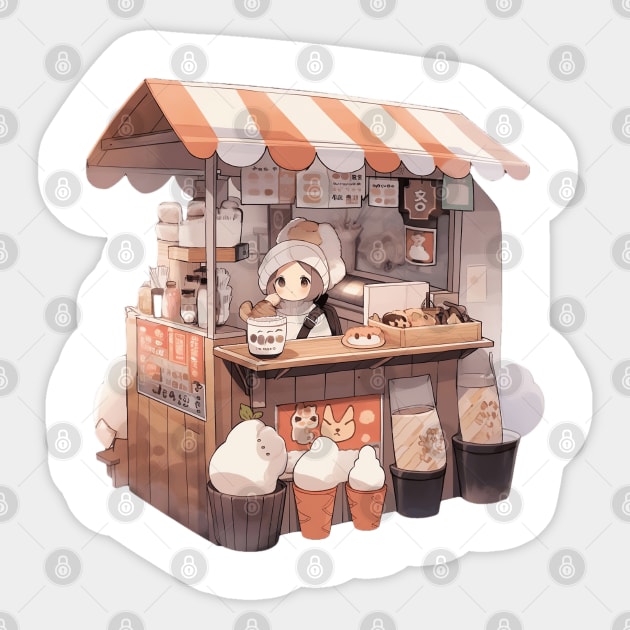 Stall Girl Anime - Anime - Sticker | TeePublic