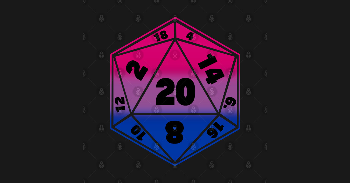 D20 Pride Flag Dice - Bisexual Pride - T-Shirt | TeePublic
