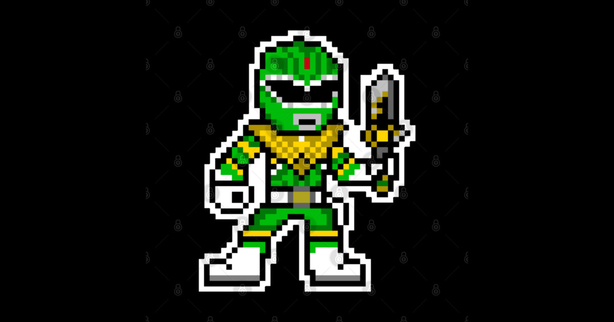 Green Ranger Pixel - Power Rangers - Sticker | TeePublic