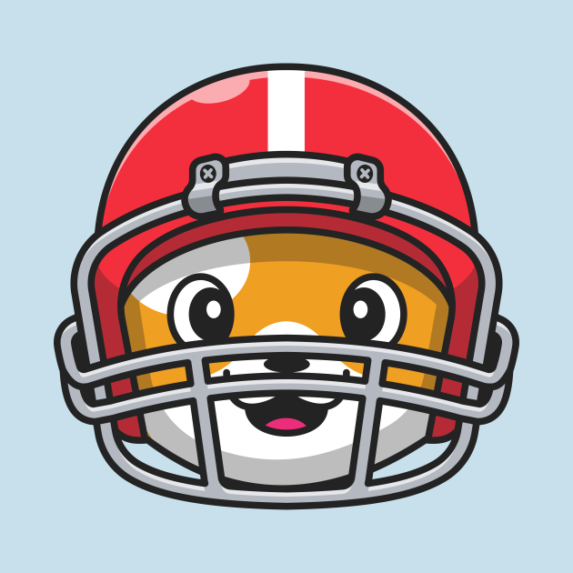 Cute Head Cat Wearing Rugby Helmet Cartoon - Cute Head Cat Wearing ...