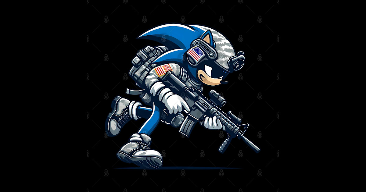 American Army Sonic 01 - Sonic - Sticker | TeePublic