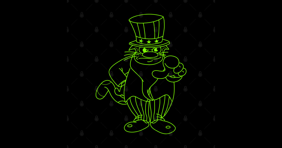Neon Uncle Sam Catdog - Catdog - Sticker | TeePublic
