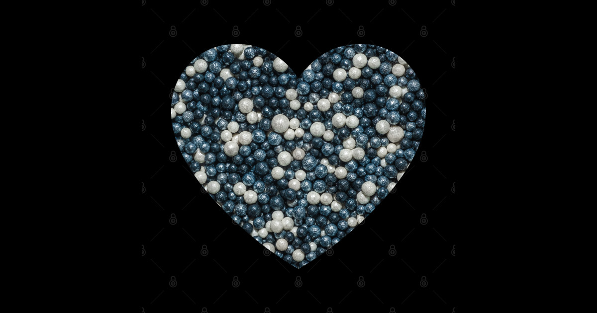 Black, White and Silver Sprinkle Spheres Candy Photograph Heart - Food ...