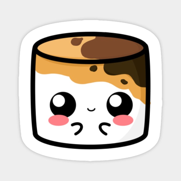 Cute Cartoon Marshmallow Toasty Kawaii Marshmallow Pun Magnet