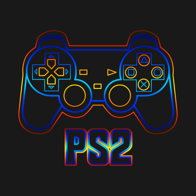 PS2 Outline - Playstation 2 - T-Shirt | TeePublic