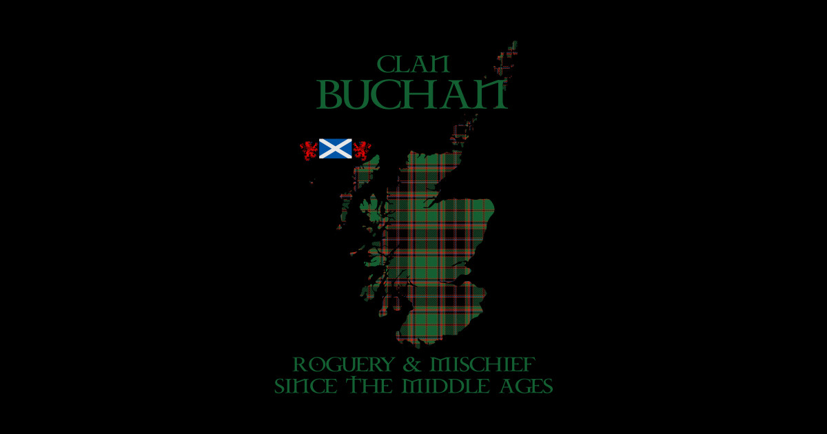 Clan Buchan tartan Scotland map Saltire flag and lion rampant scottish ...