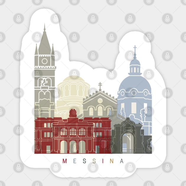 Messina skyline poster - Skyline - Sticker | TeePublic