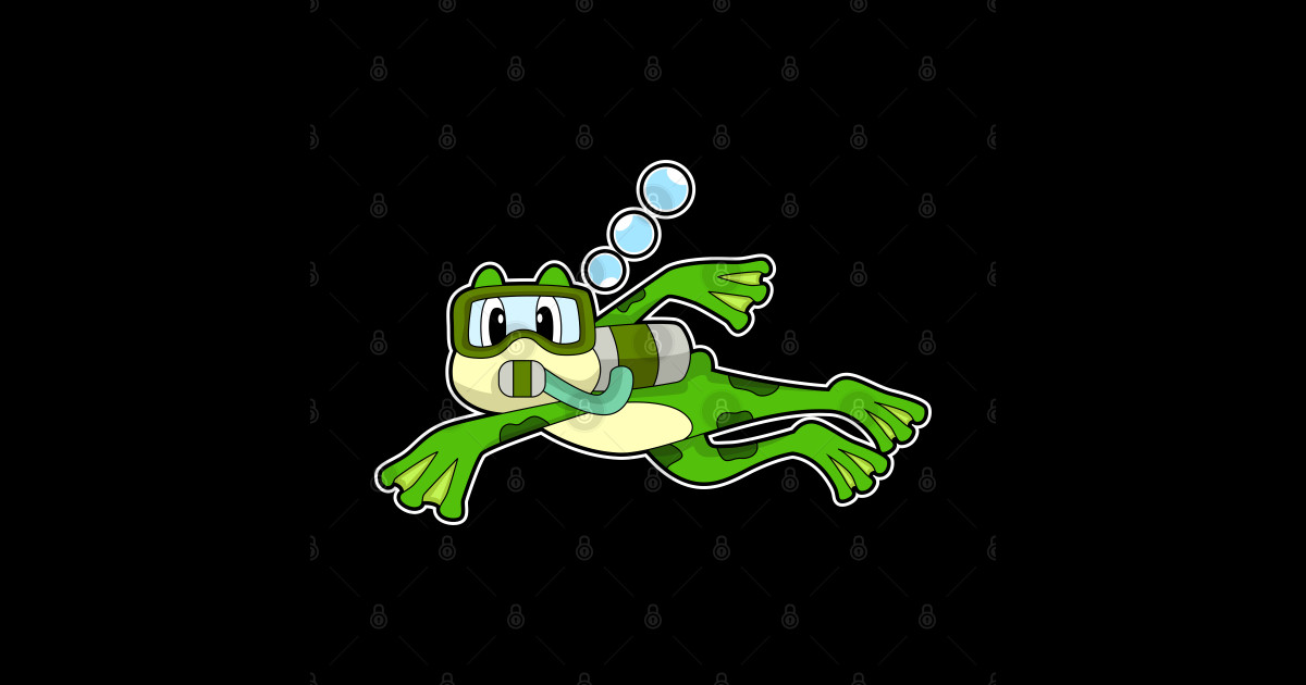 Frog Diver Oxygen bottle - Frog - Sticker | TeePublic