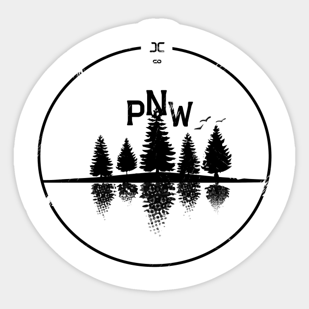 PNW Tree Line Shirt - Pnw - Sticker | TeePublic
