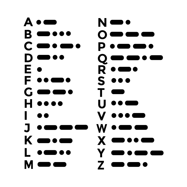 Morse Code Alphabet Design - Morse Code Design - T-Shirt | TeePublic