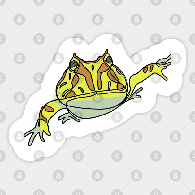 Pacman Frog Line Drawing - Frog - Sticker | TeePublic