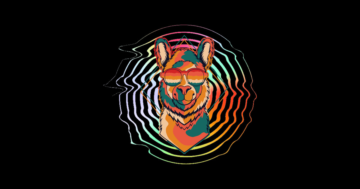 Retro Llama - Llama Lover - Sticker | TeePublic