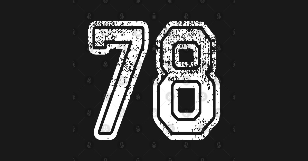 Number 78 Grungy in white - 78 - Kids T-Shirt | TeePublic