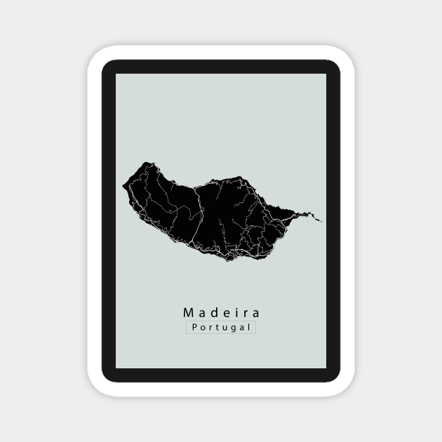 Madeira Portugal Island Map dark - Madeira - Magnet | TeePublic