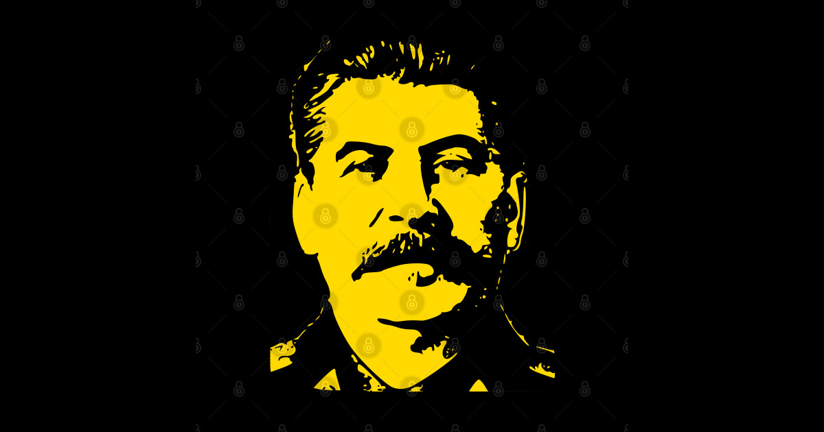 Stalin Yellow On Red Soviet Style Pop Art - Stalin - Sticker | TeePublic