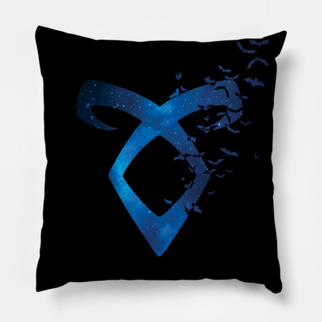 Shadowhunters rune - Angelic power rune with bats (blue galaxy) - gift ...