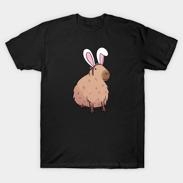 Cute capybara wearing easter bunny ears - Capybara - T-Shirt | TeePublic