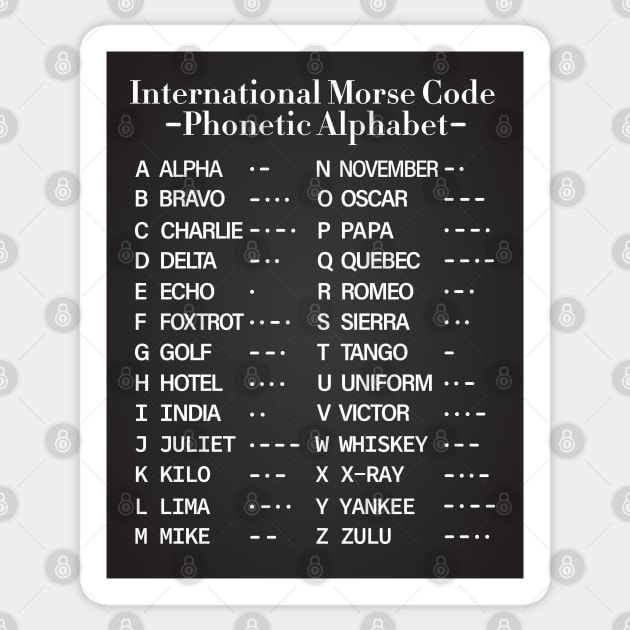 Morse Code Alphabet - Morse Code - Sticker | TeePublic