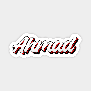 Ahmad Name Cool 70s Retro Font Magnets for Sale | TeePublic