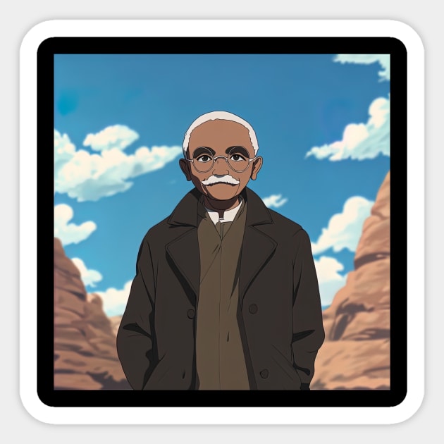 Mahatma Gandhi | Anime style - Mahatma Gandhi - Sticker | TeePublic