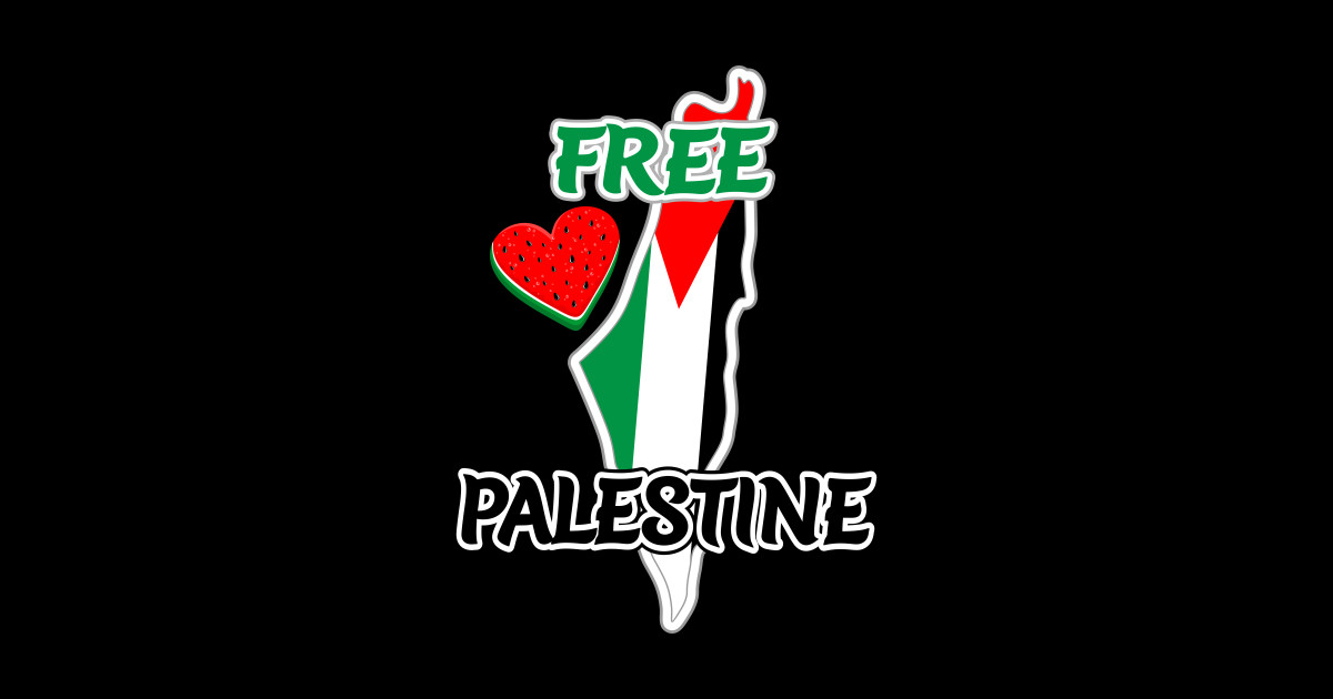 Free Palestine - Map and Watermelon Logo - Free Palestine - Sticker ...