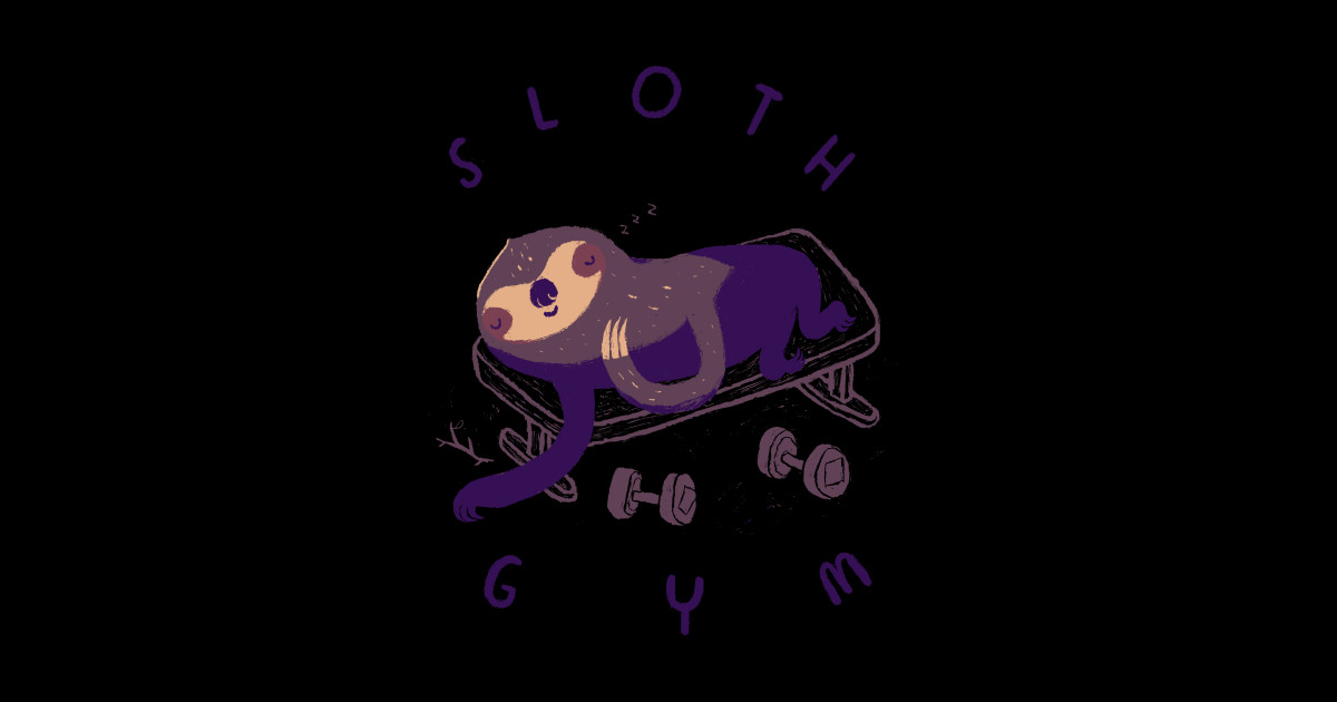 sloth gym - Sloths - Sticker | TeePublic