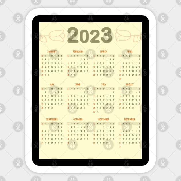 2023 Calendar - 2023 - Sticker | TeePublic