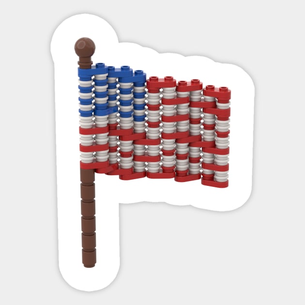 Brick American Flag - Lego - Sticker | TeePublic