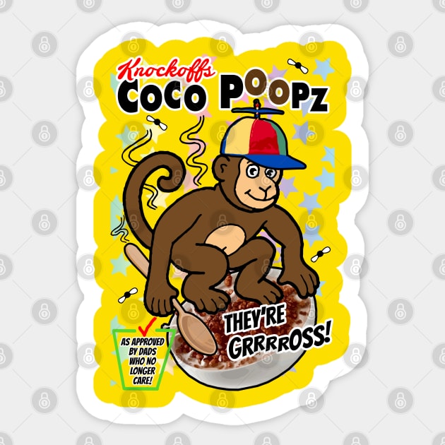 Knockoff Breakfast Cereal : Coco Poopz - Cereal - Sticker | TeePublic