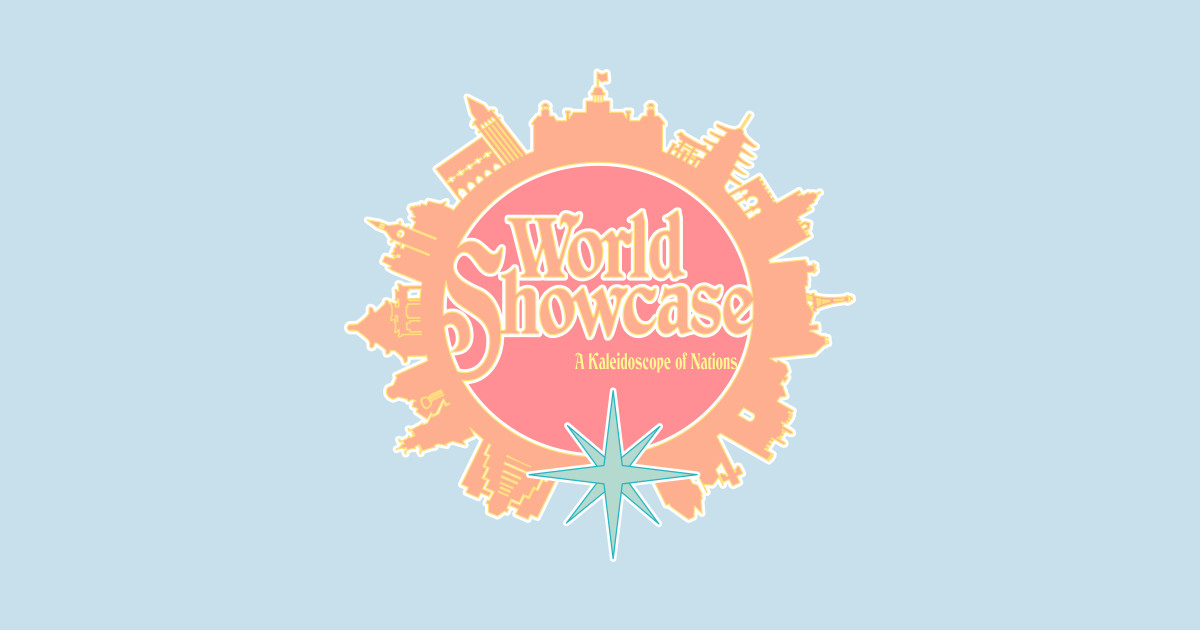 World Showcase Compass Peach - Epcot World Showcase - T-Shirt | TeePublic