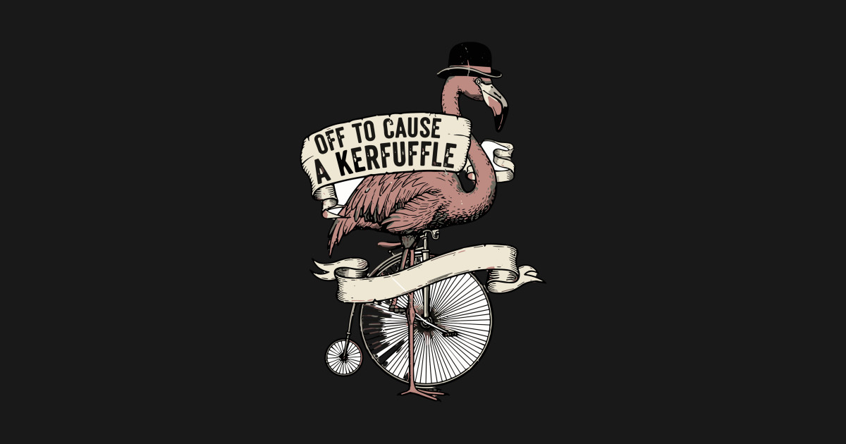 Off to Cause A Kerfuffle Flamingo Penny Farthing - Flamingo - T-Shirt ...