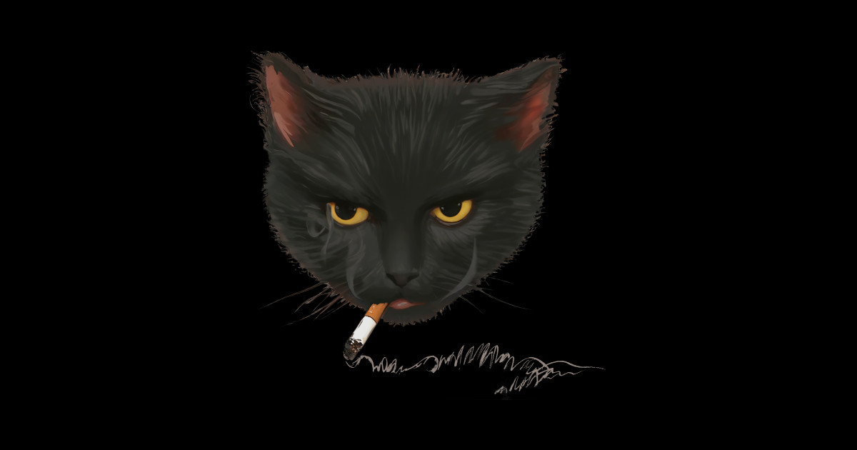 Smoking Cat Funny Cigarette Kitty Meme - Smoking Cat - Sticker | TeePublic