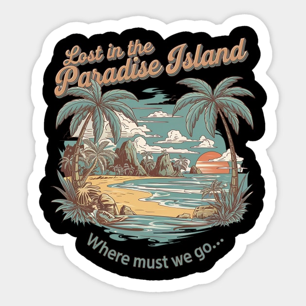 Tropical Beach Paradise - Tropical Beach Paradise - Sticker | TeePublic