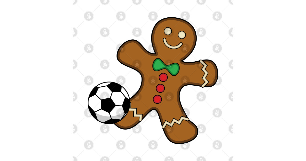 Gingerbread Man Playing Soccer - Gingerbread Man - T-Shirt | TeePublic