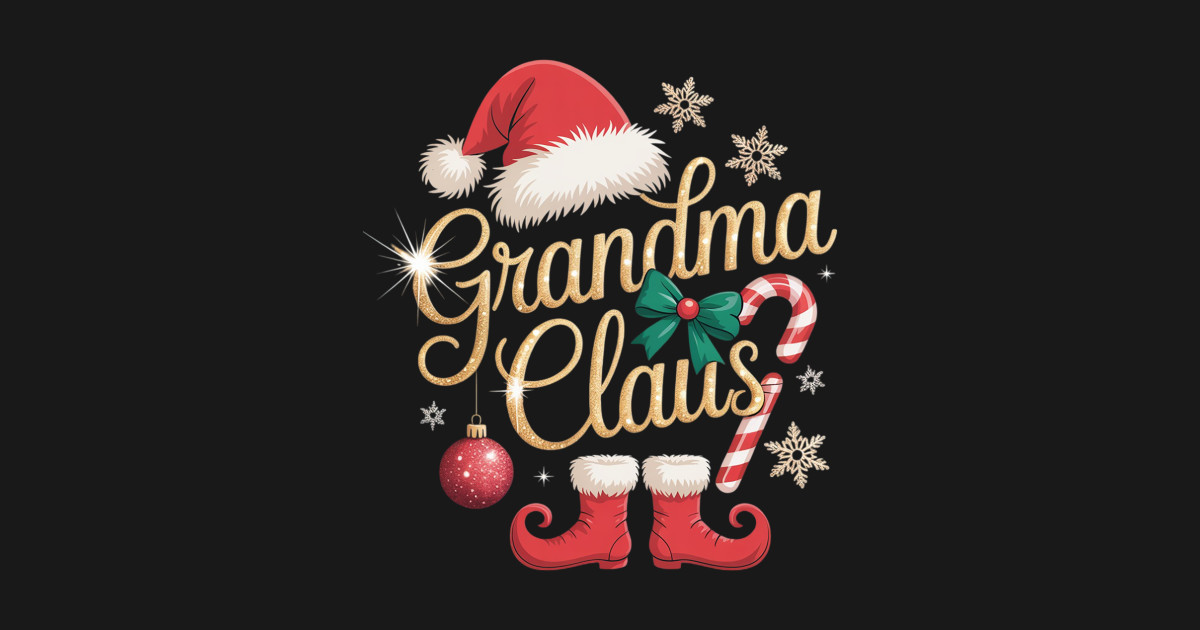 Grandma Santa Claus Funny Family Christmas - Santa Claus Funny - T ...