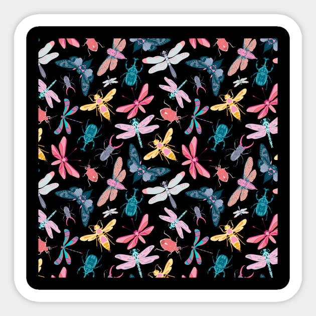 Insect repeat pattern - Surface Pattern - Sticker | TeePublic