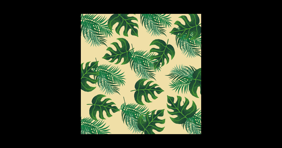 Tropical Palm Leaf Pattern - Leaf - Sticker | TeePublic
