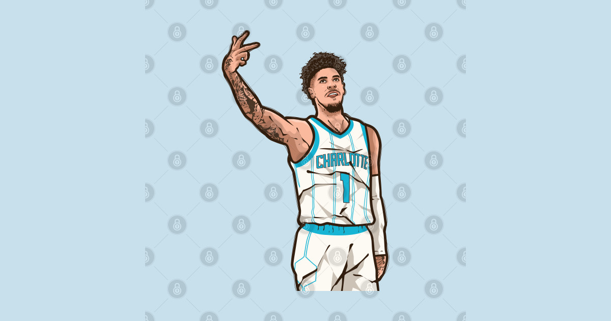 LaMelo Ball 3 Point Celebration Cartoon - Lamelo Ball - T-Shirt | TeePublic