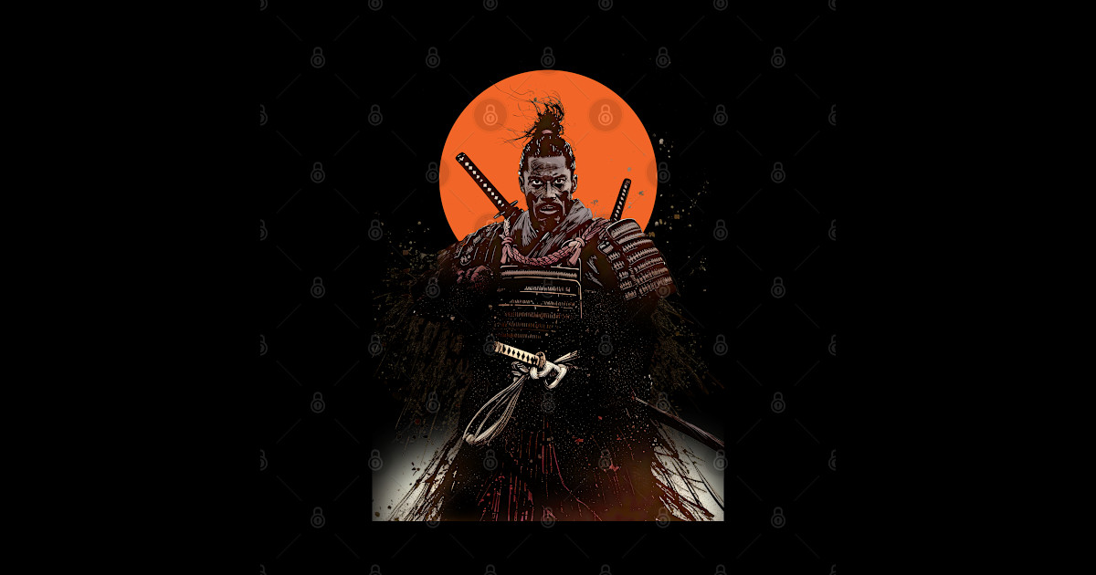 Yasuke (弥助) Black Samurai in 1579 Feudal Japan No. 14 on a light ...