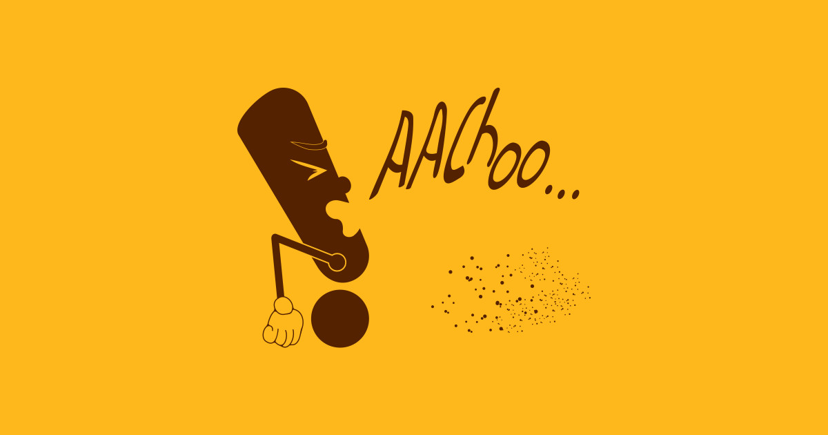 Achoo! Funny Cartoon Sneeze Character – Germs Explosion Comic Style ...