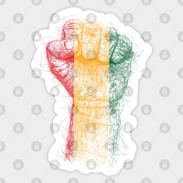 Hand fist drawing with scribble art - Fist - Sticker | TeePublic